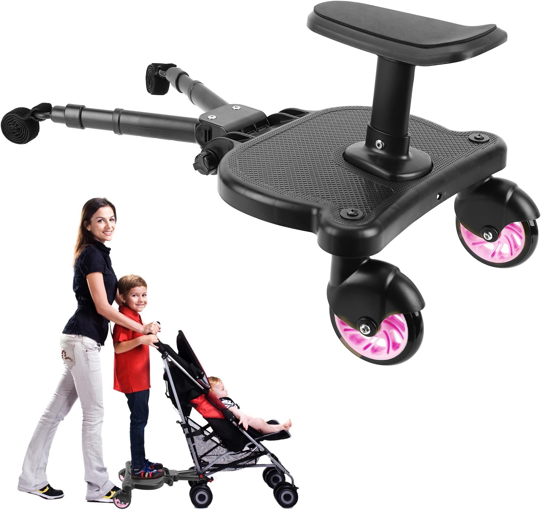 Amazon.com : Englacha 2-in-1 Cozy 4-Wheel Rider, Black - Child Rider ...