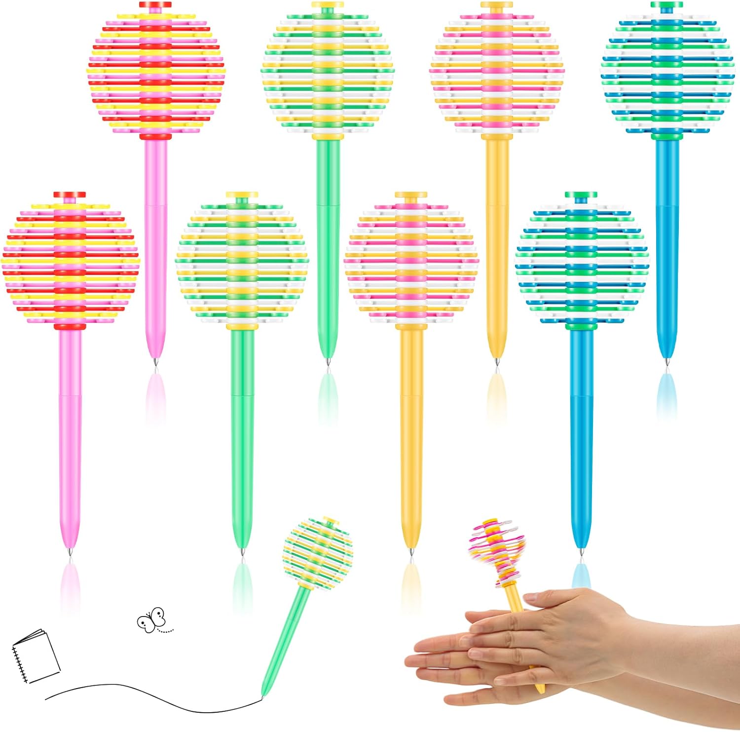 Amazon.com : 4 Pcs Fidget Toy Pen Rotating Decompression Ballpoint Pen ...