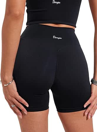 Danysu Hidden Scrunch Shorts for Women 5" No Front Seam Biker Shorts ...
