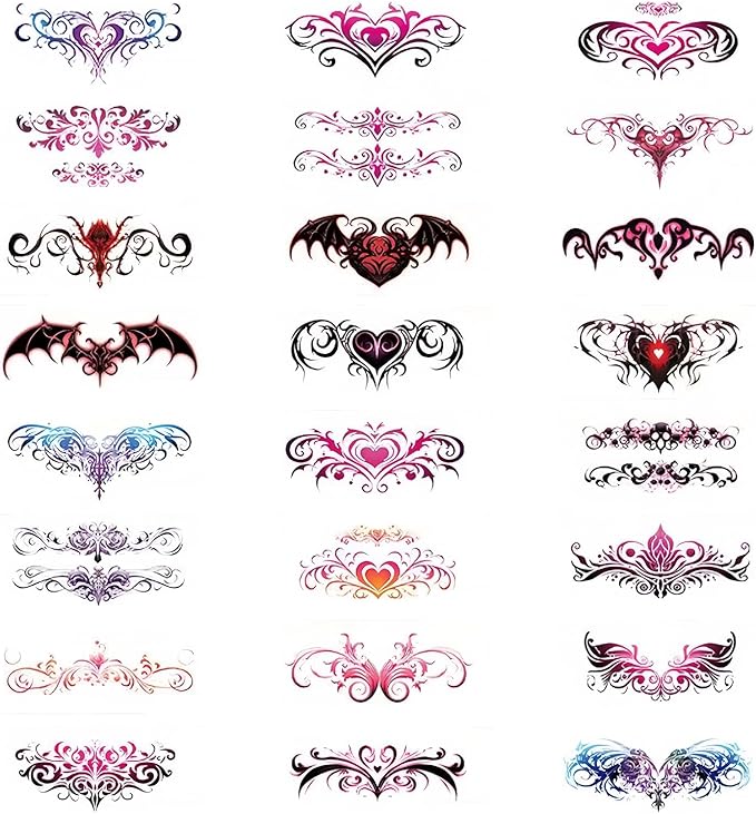 Amazon.co.jp: REENEWタトゥーシール ボディーシール 花 レディース 刺青シール 簡単貼る 可愛い おしゃれ 24枚セット 淫紋 (淫紋) : ファッション