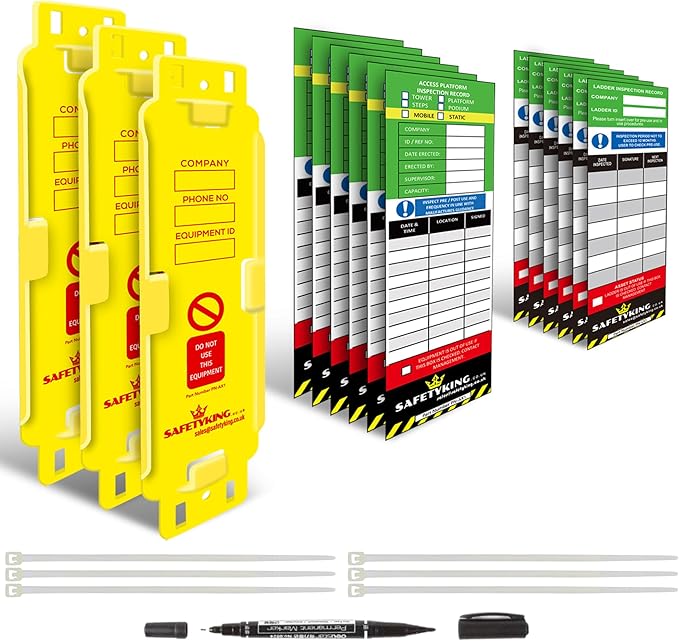 SAFETYKING® | Access Platform Inspection Tag 3 Holders - 6 Inserts ...