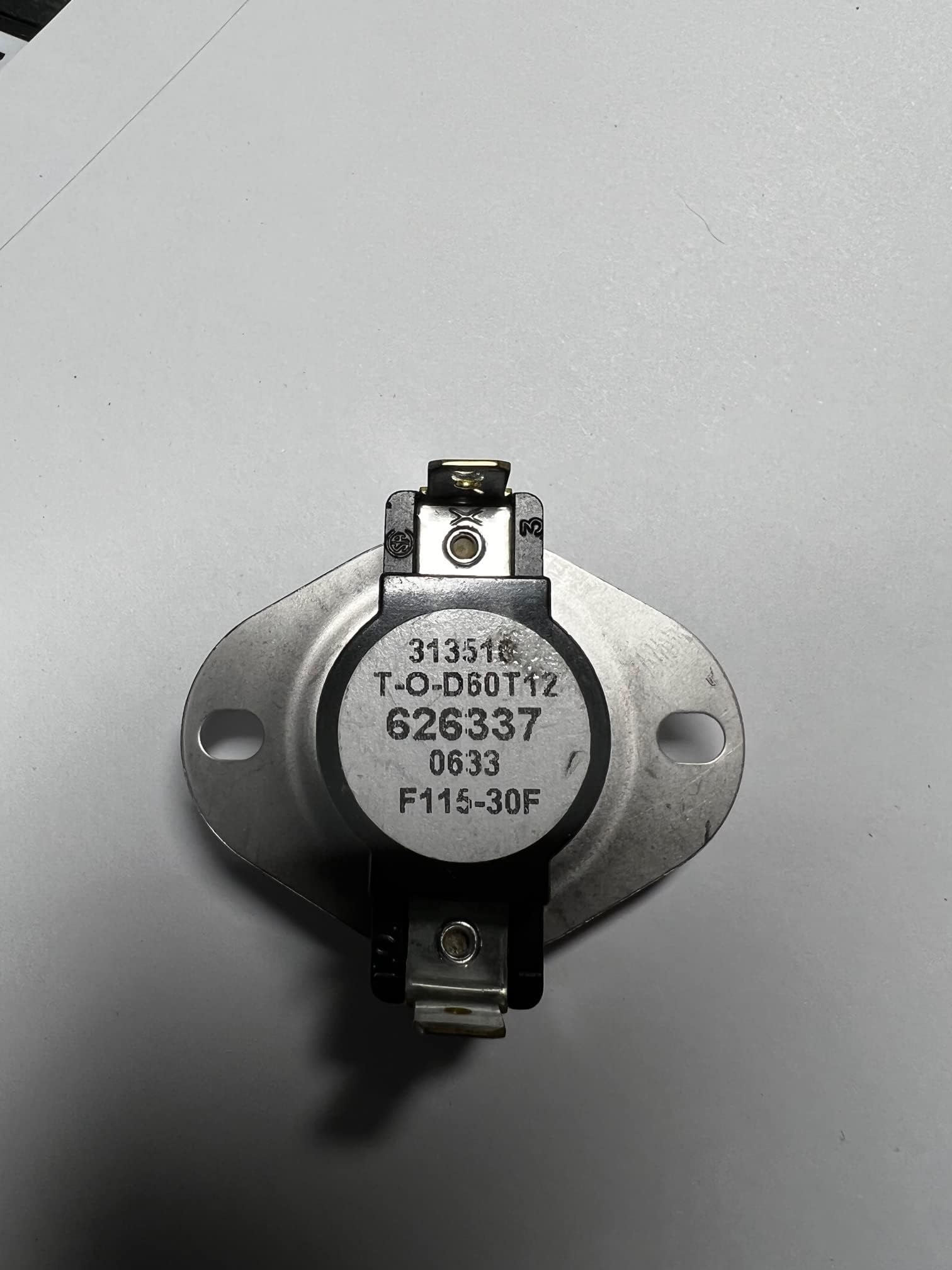 Nordyne 626337 OEM Furnace Replacement 1 Pole Fan Switch - Black ...