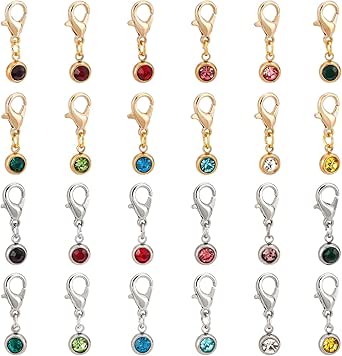 Amazon.co.jp: PH PandaHall 24 Pcs Rhinestone Charm Pendant Parts Key ...