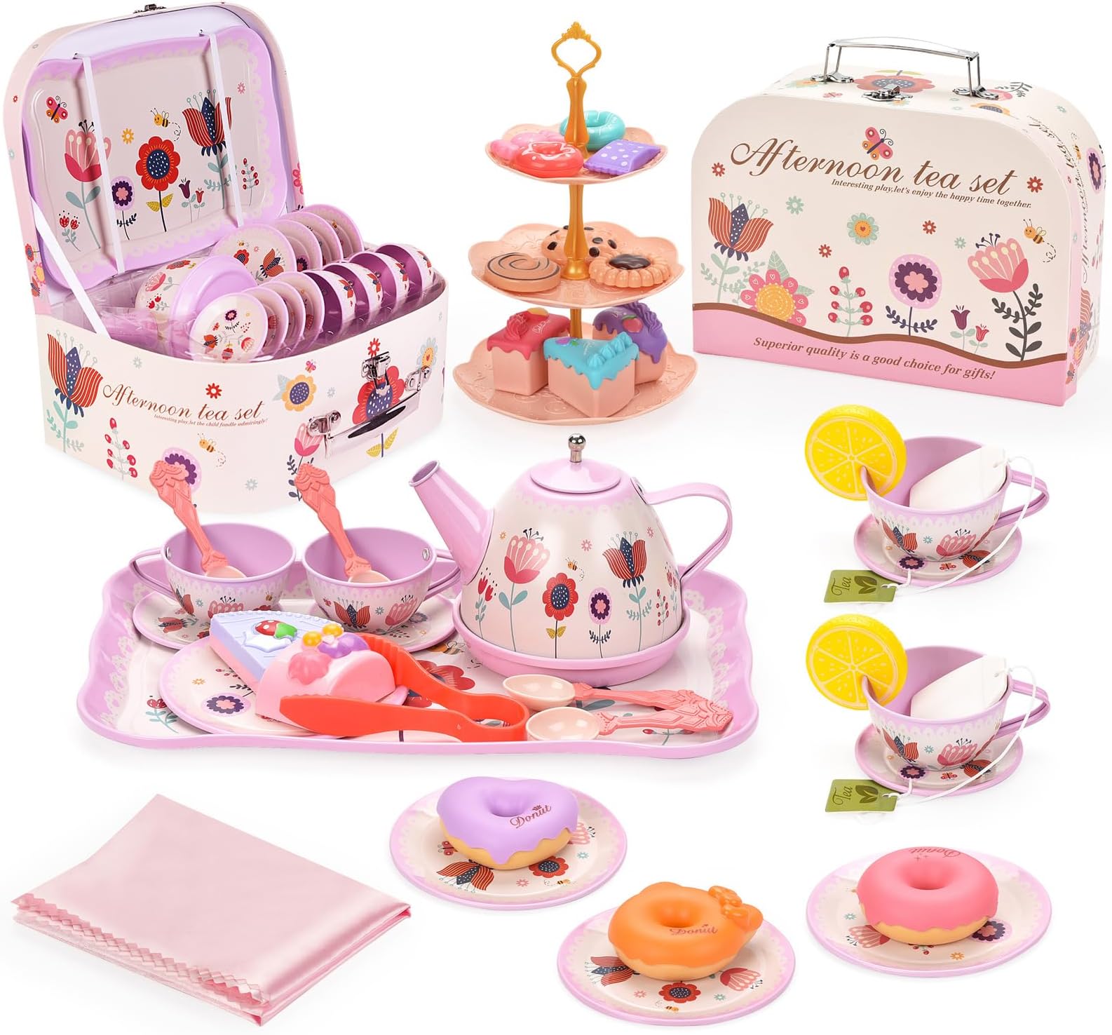 Tea Set for Little Girls, Birthday Gift for Age 3 4 5 6 Year Old ...