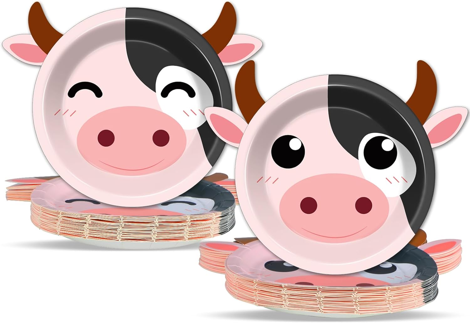 Amazon.com: 50 Count Cow Paper Plates Cow Print Baby Shower Plates Farm ...