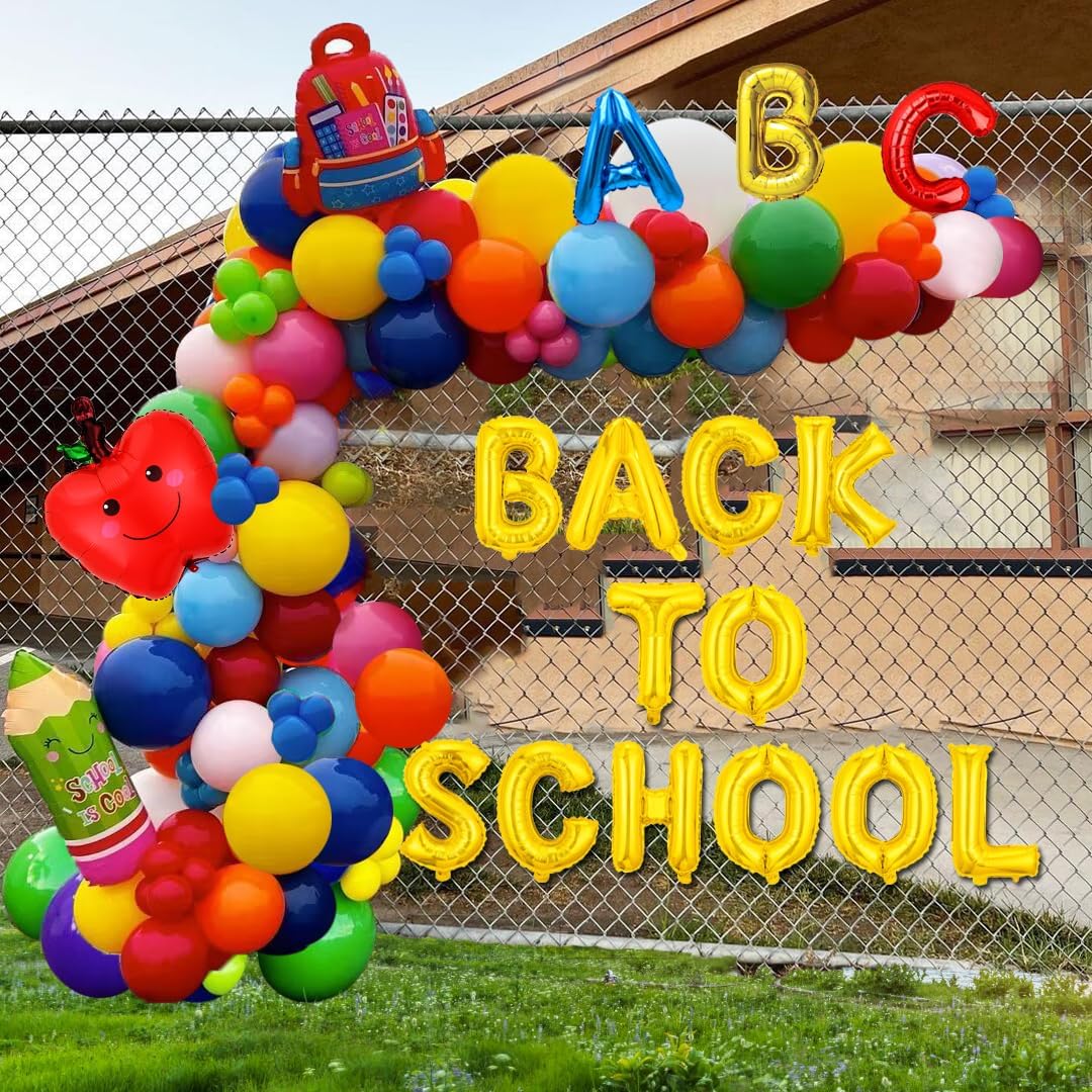 Amazon.com: Back to School Party Decorations Balloons Kit 133 Pcs Back ...