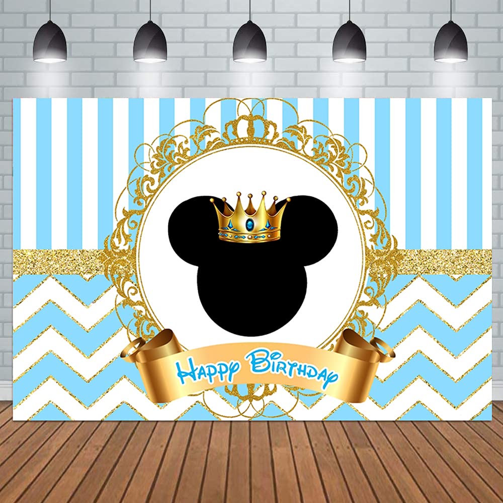 Withu Blue Mickey Backdrop Baby Shower Birthday Cartoon Mouse Party ...