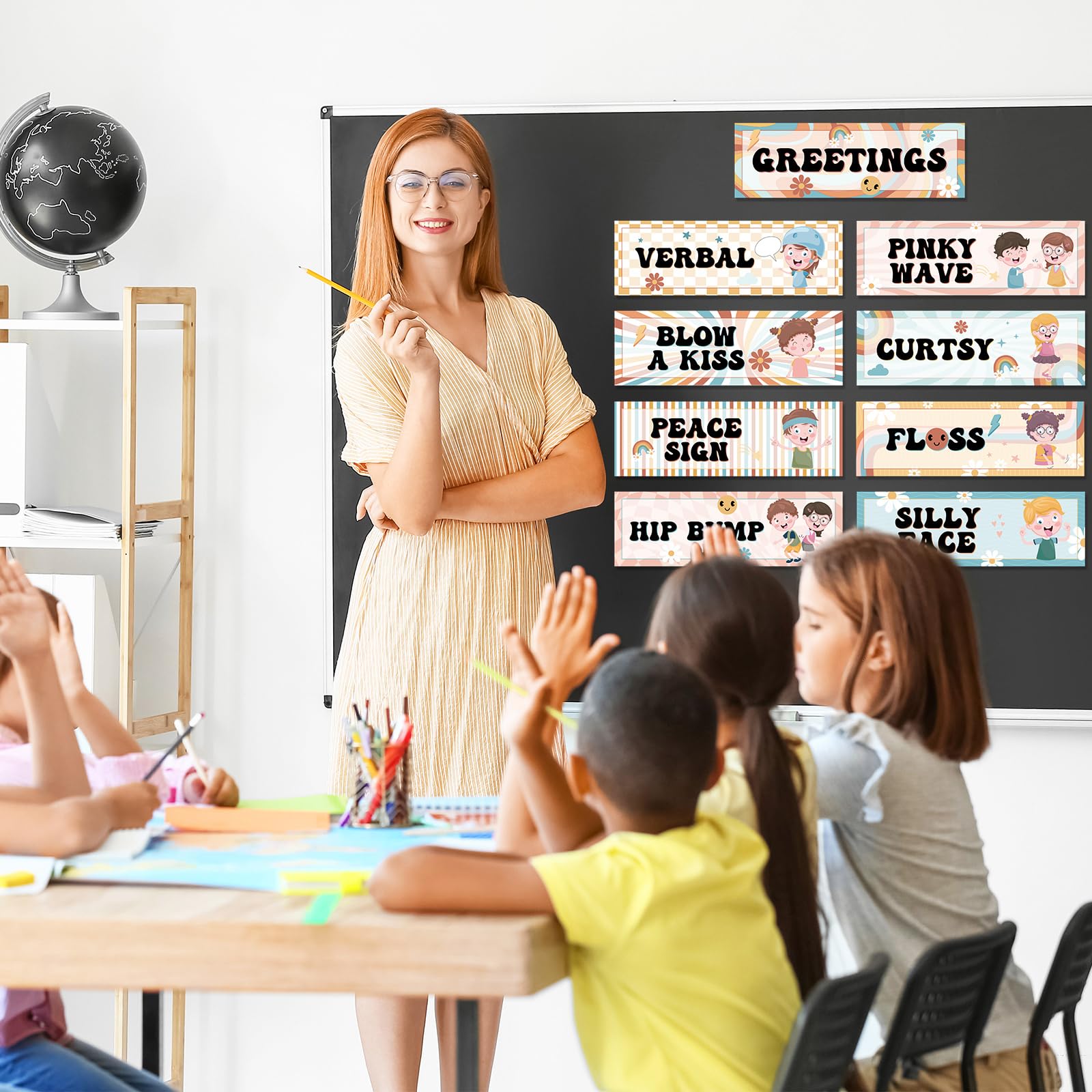 Snapklik.com : 28 Pcs Greeting Choices Classroom Rules Posters Groovy ...