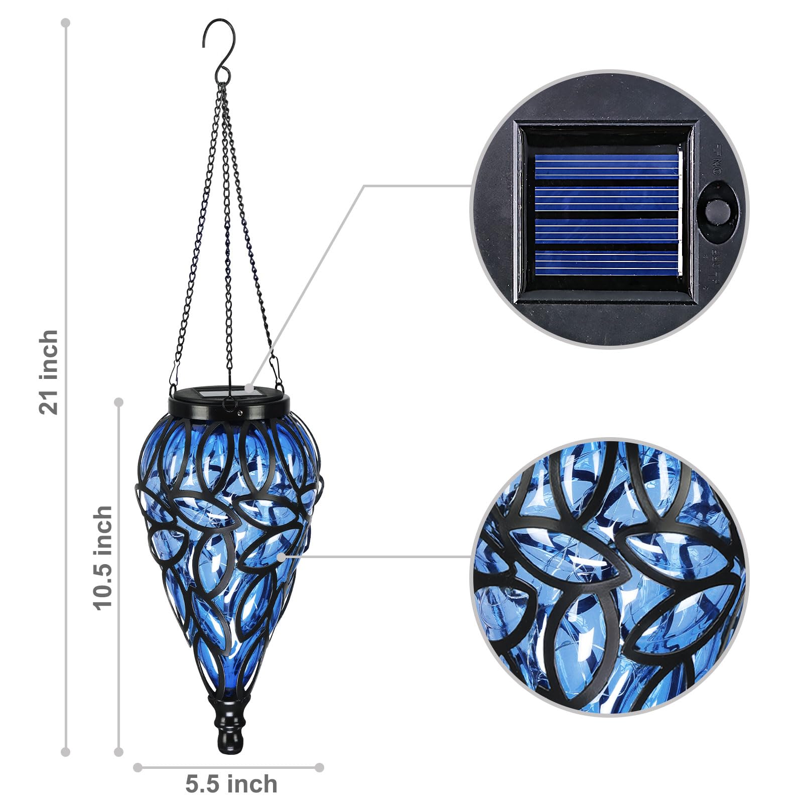 Snapklik.com : Outdoor Plastic Solar Hanging Lantern, 15 Cool White ...