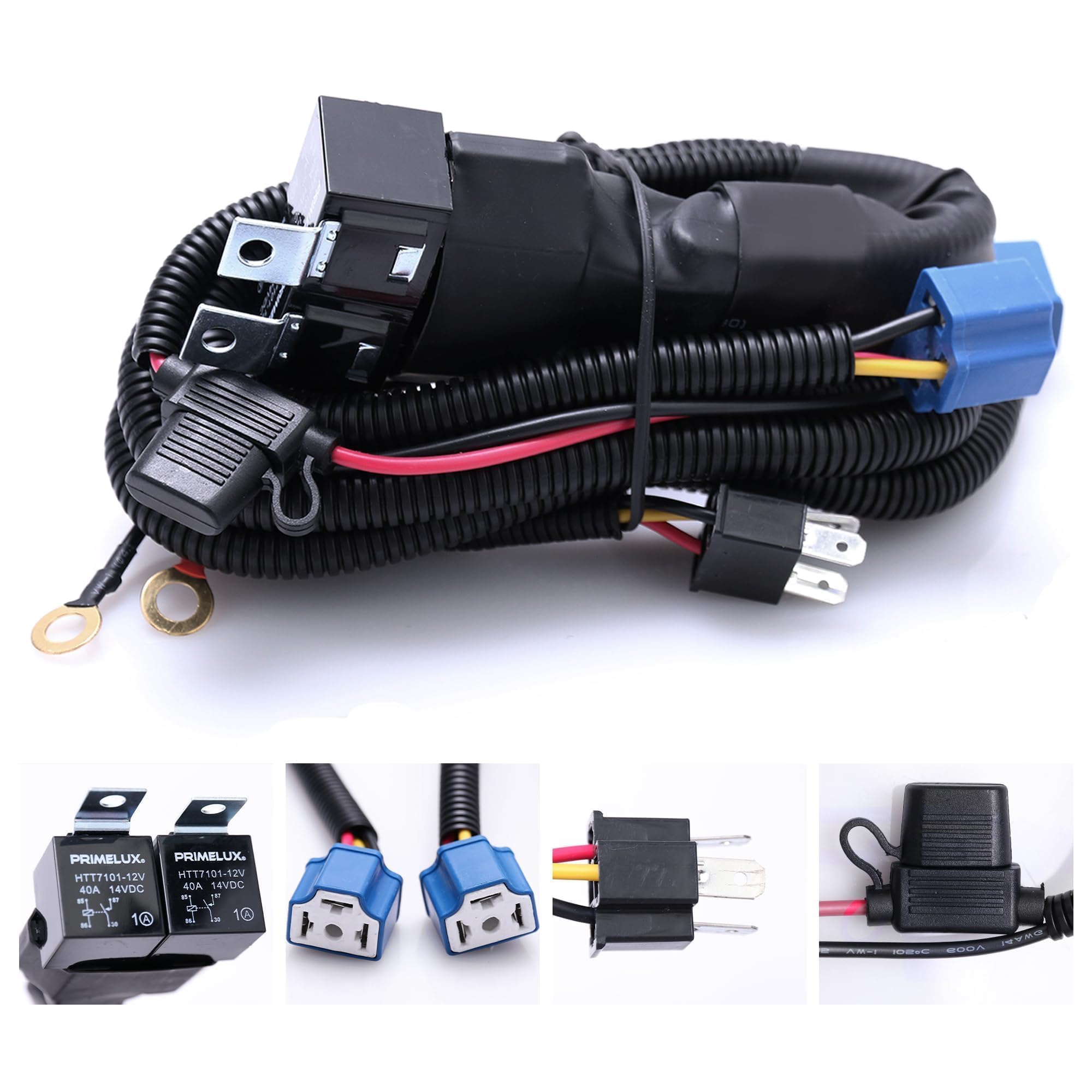 Snapklik.com : Lux Universal H4 Relay Harness For H4 LED Headlights ...