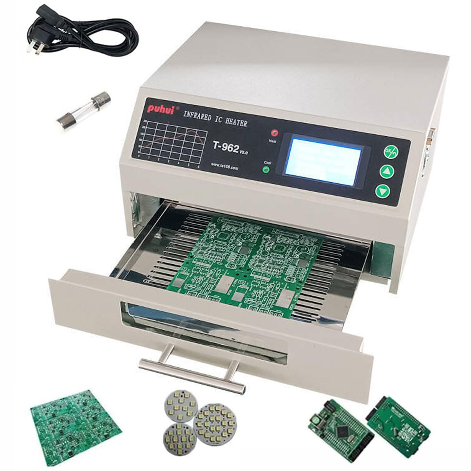 Buy 800W Automatic Reflow Soldering Machine, T962 Reflow Oven, 180X235MM Professional Infrared ...