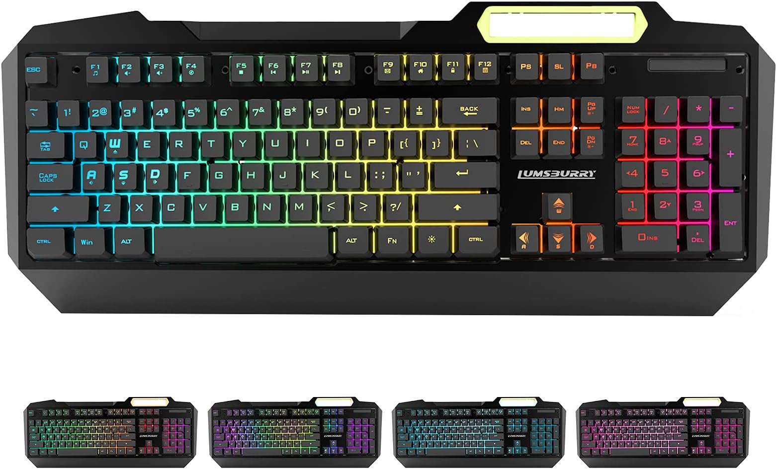 RGB Gaming Keyboard, LED Backlit Keypad UK Layout, 19 Anti-ghosting ...