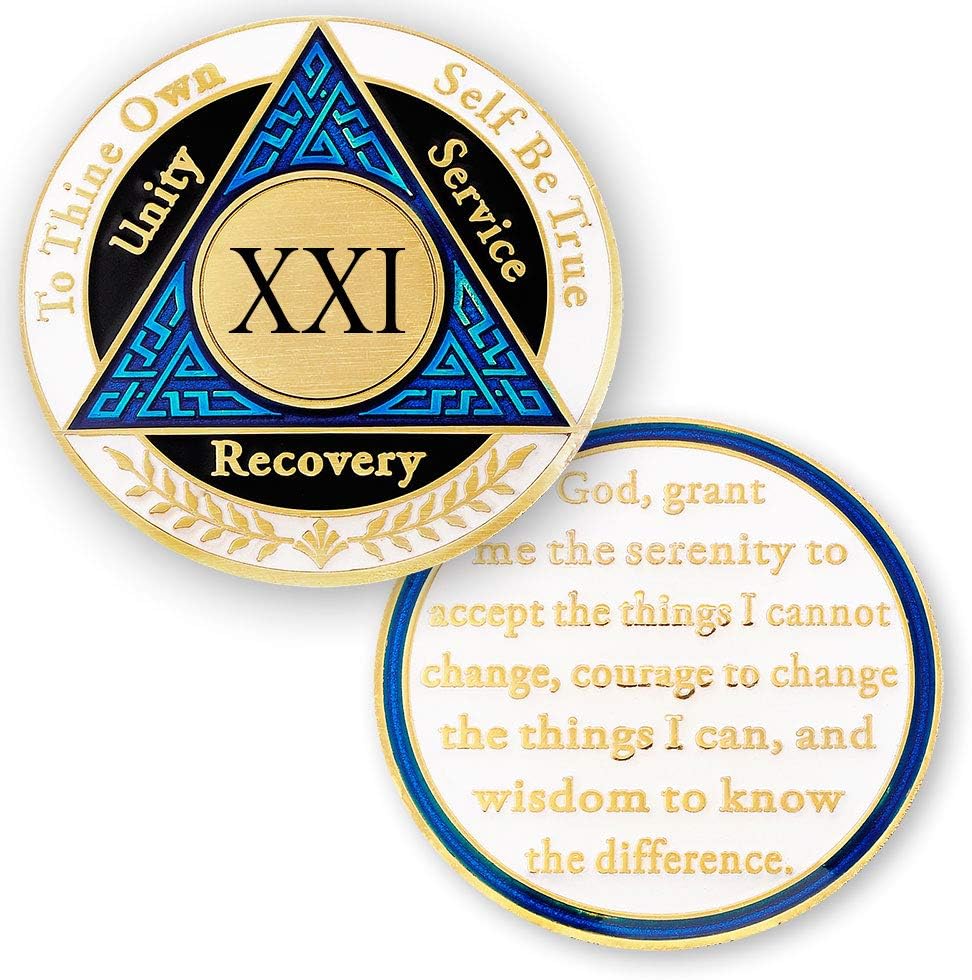 Amazon.com: 21 Year AA Medallions Coin - Alcoholics Anonymous Chips ...