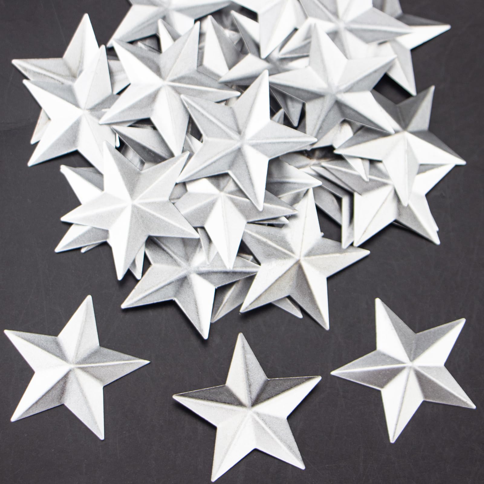 Amazon.com: CROSTARS Metal Stars Silver 40 Pc,Mini Barn Star,Silver ...