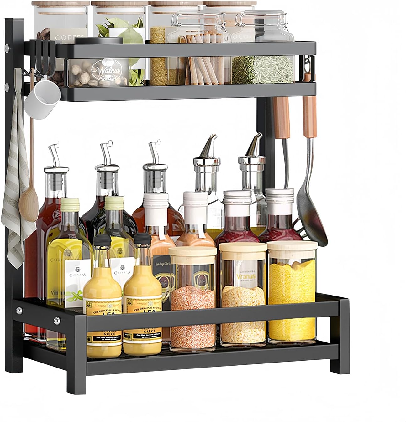 Amazon.com: WonCherry Spice Rack Organizer Free Standing, 2 Tier ...