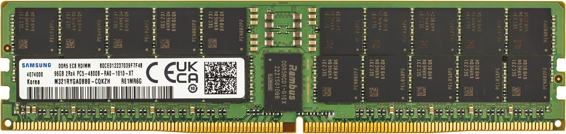 Samsung 96GB DDR5 4800MHz PC5-38400 ECC RDIMM 2Rx4 (EC8 10x4) Dual Rank ...