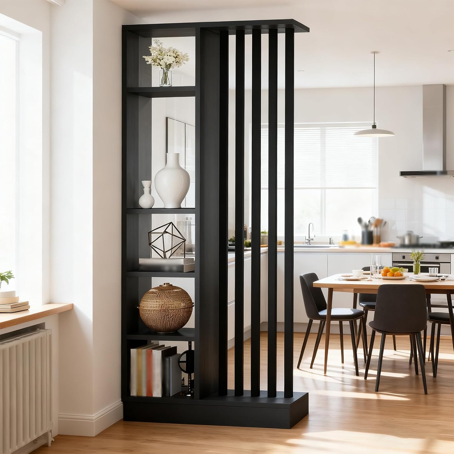 Room Divider with Shelves, Entryway Pillar, Floor to Ceiling Room ...
