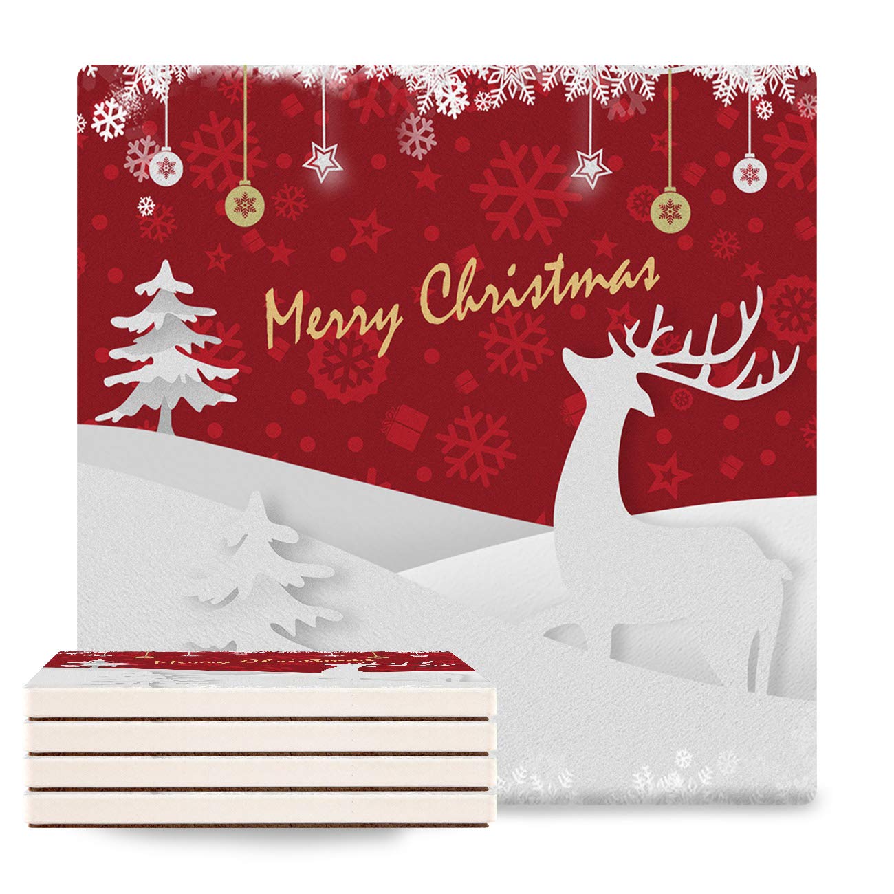 Ceramic Christmas Coasters