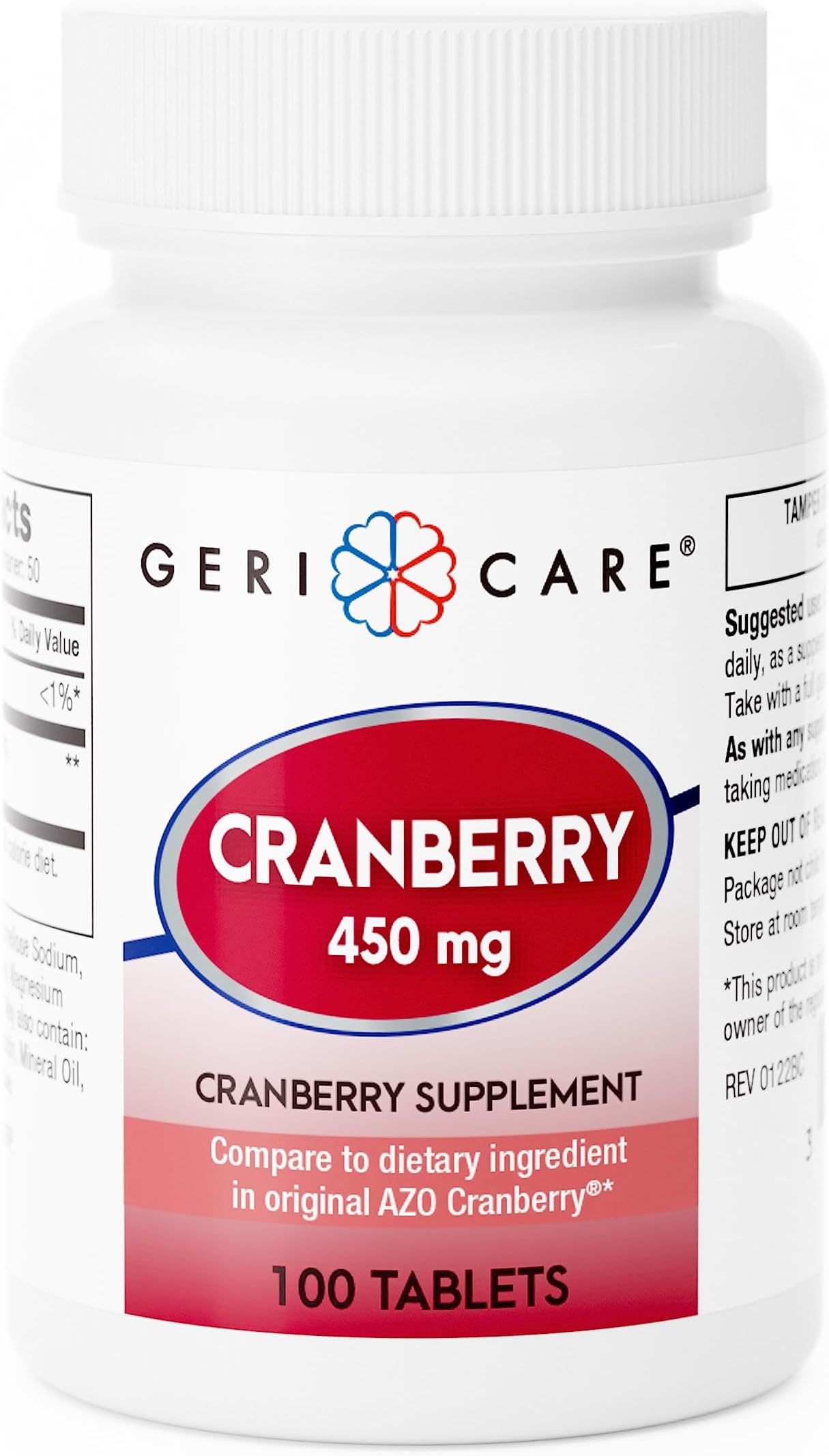 Amazon.com: Cranberry Supplement, Gericare, 450 mg Tablet, 100 Per ...