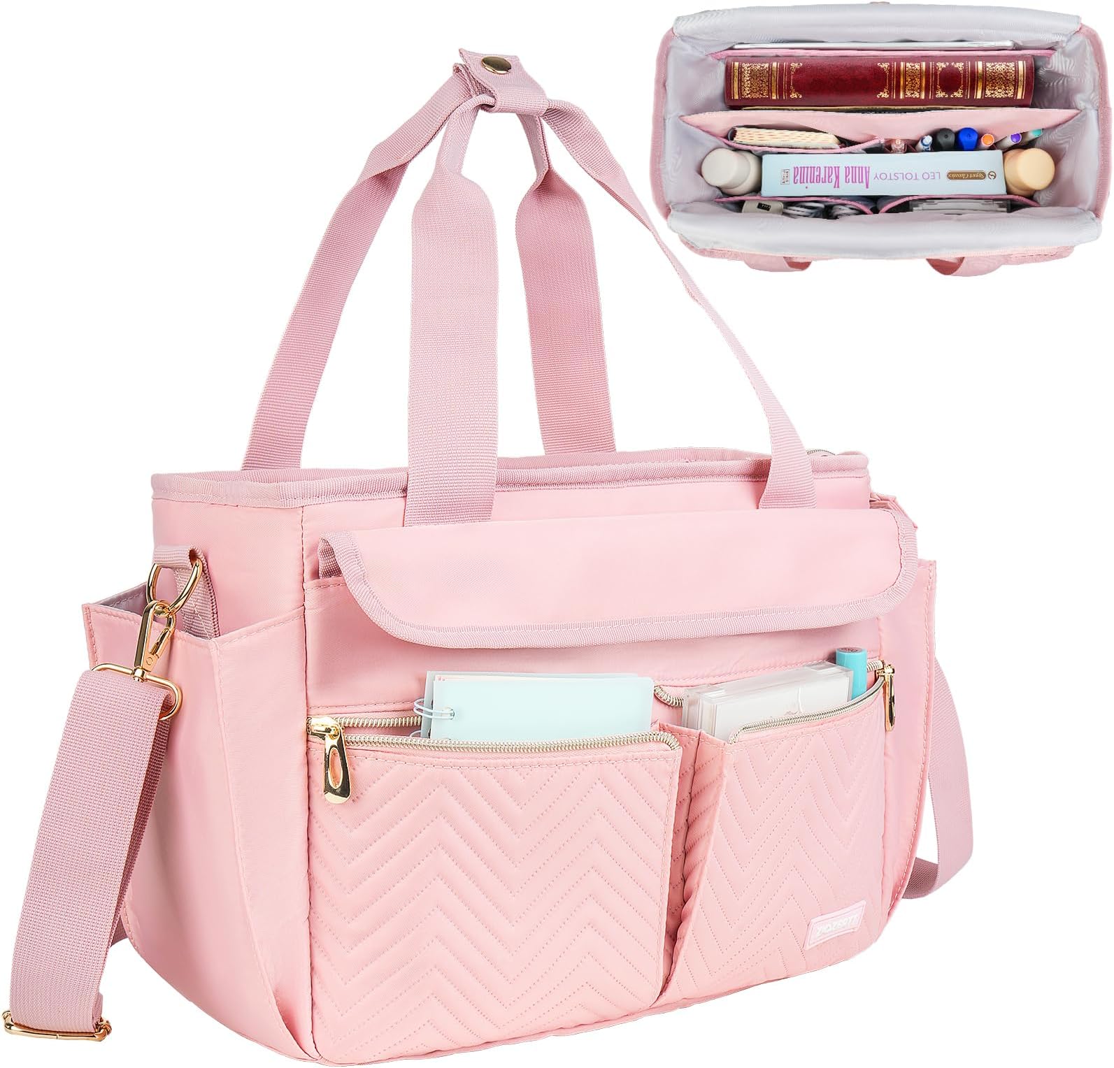 Amazon.com: LoDrid Bible Bag Tote with Multiple Pockets for Bible Items ...