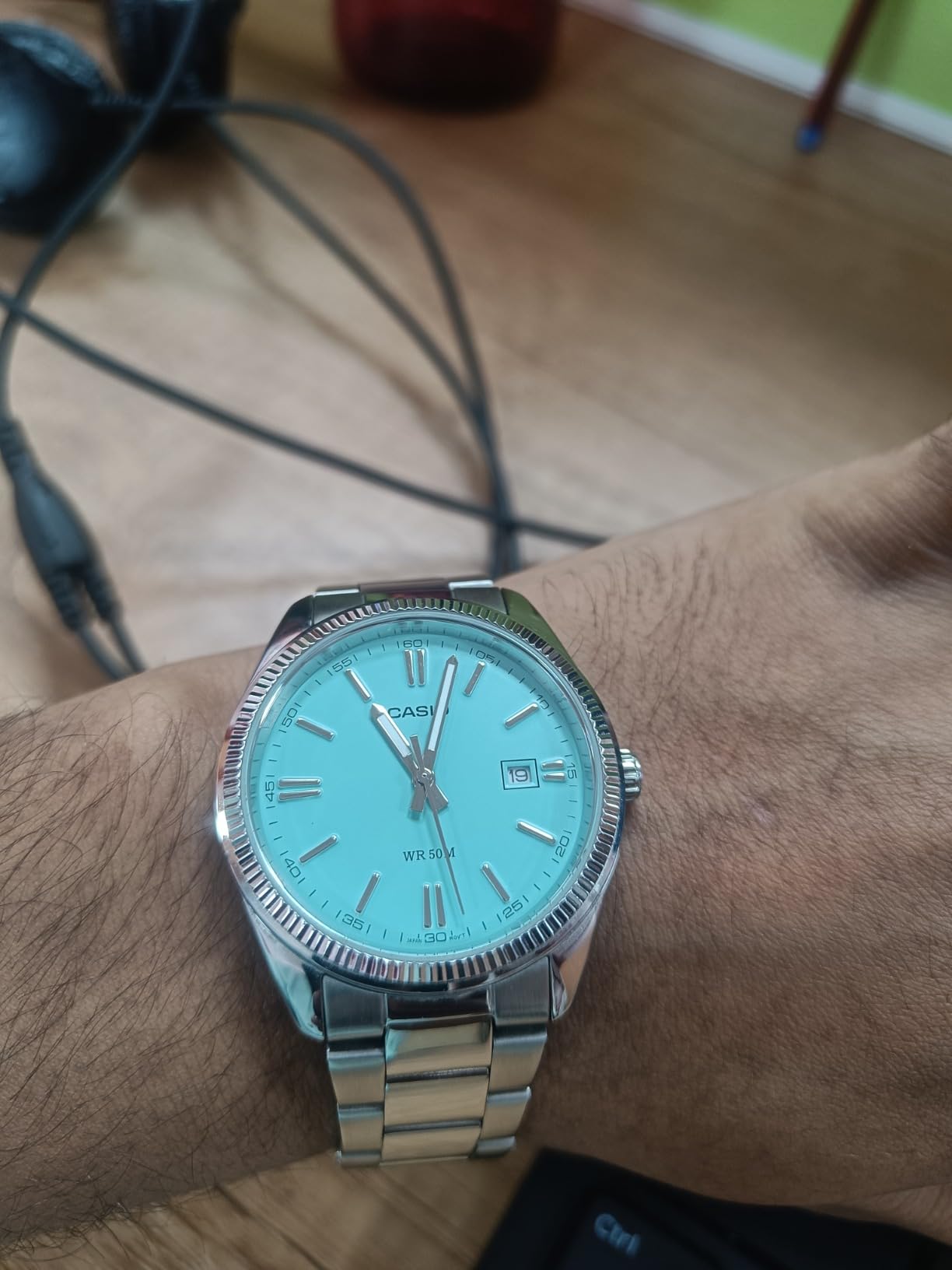 Casio Enticer Men MTP-1302D-2A2VCF Analog Turquoise Blue Dial Men ...