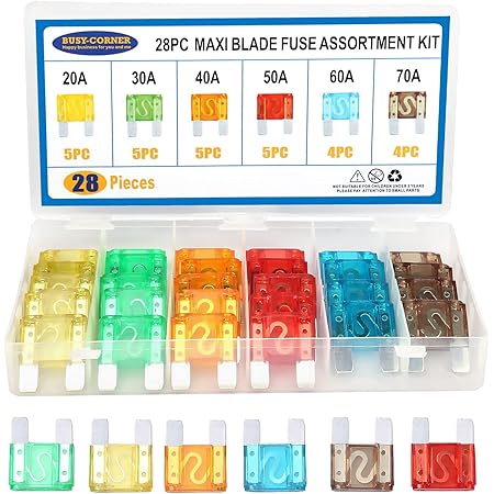 Amazon.com: 10 NEW MAXI Car Truck Boat RV Fuse 20,30,40,50,60 AMP ...