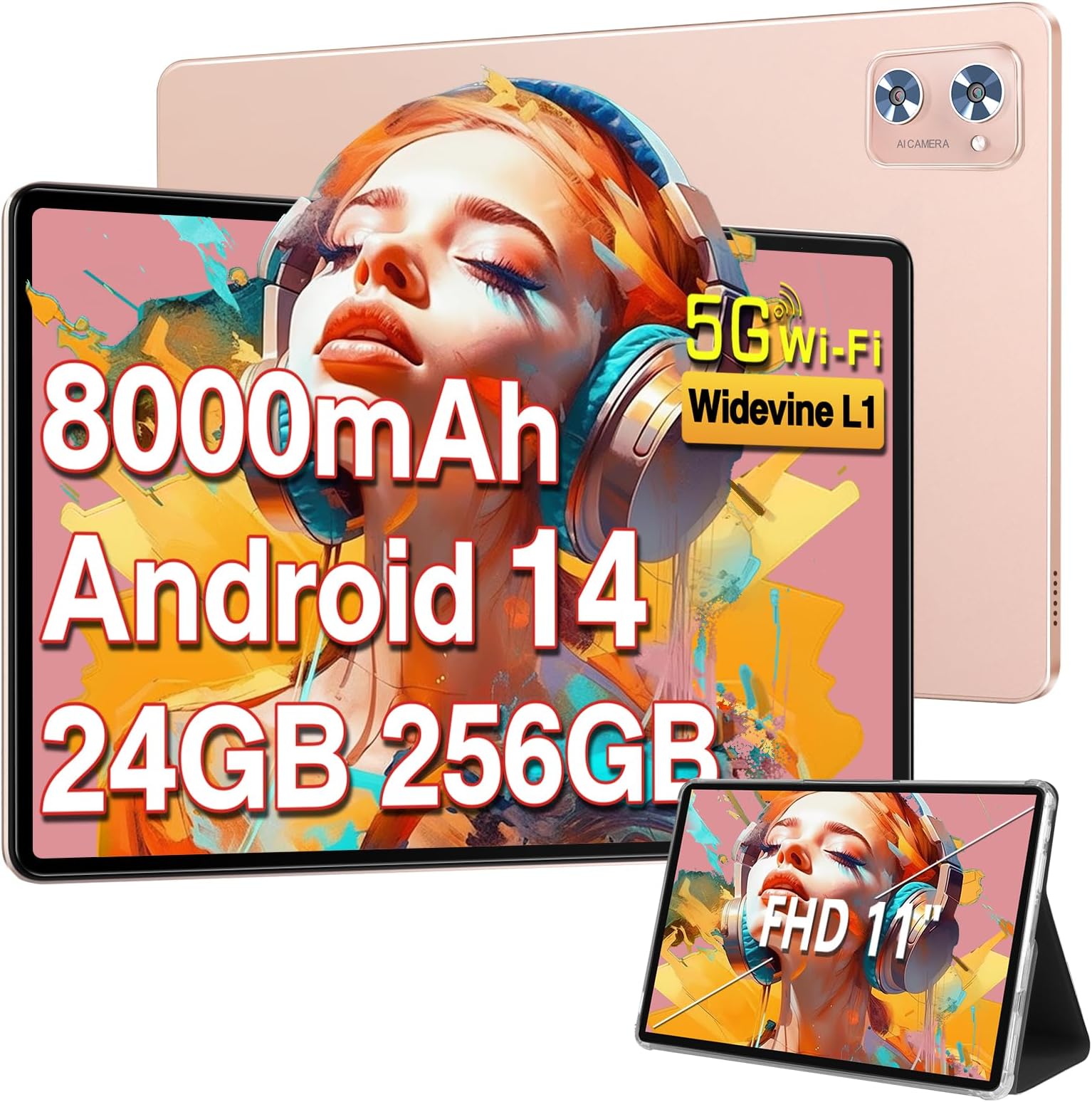 Amazon.com : SUAAT Tablet 11 inch Android 14 Tablets, 24GB RAM 256GB ...