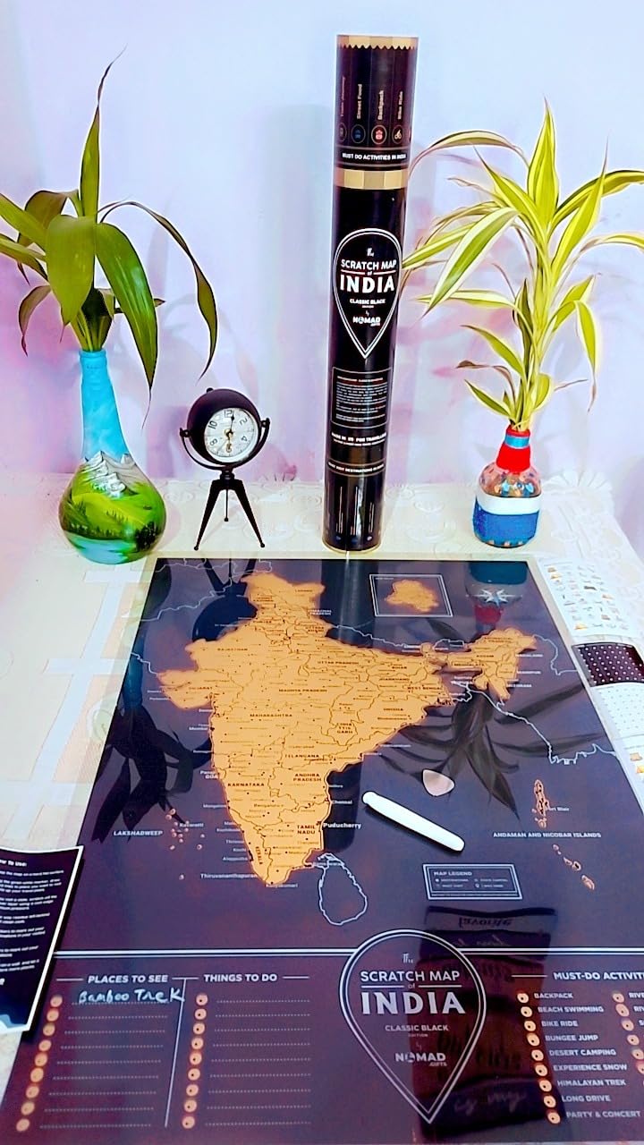 India Travel Scratch Map - Classic Black Edition | Travel Gifts ...