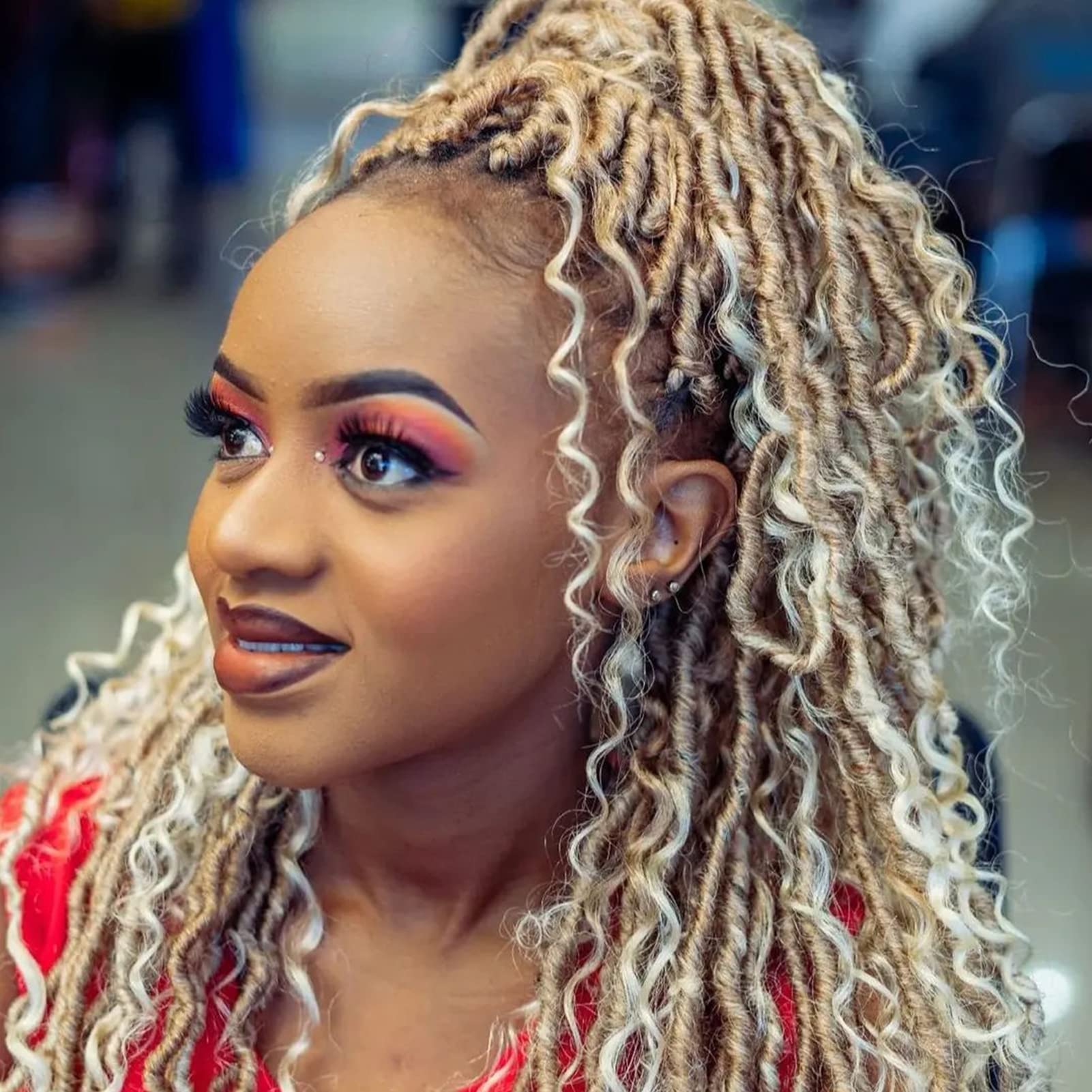 Buy Goddess Locs Crochet Hair 10 Inch 7 Packs River Locs Ombre Curly ...