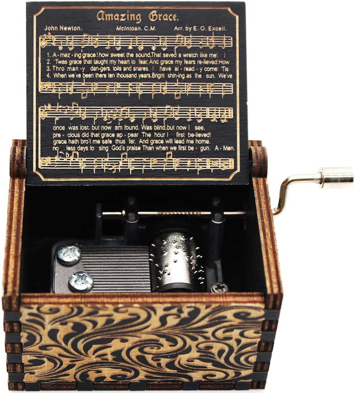 Amazon.com: HEZNZXQ Wooden Music Box, Amazing Grace Music Boxes, Gift ...