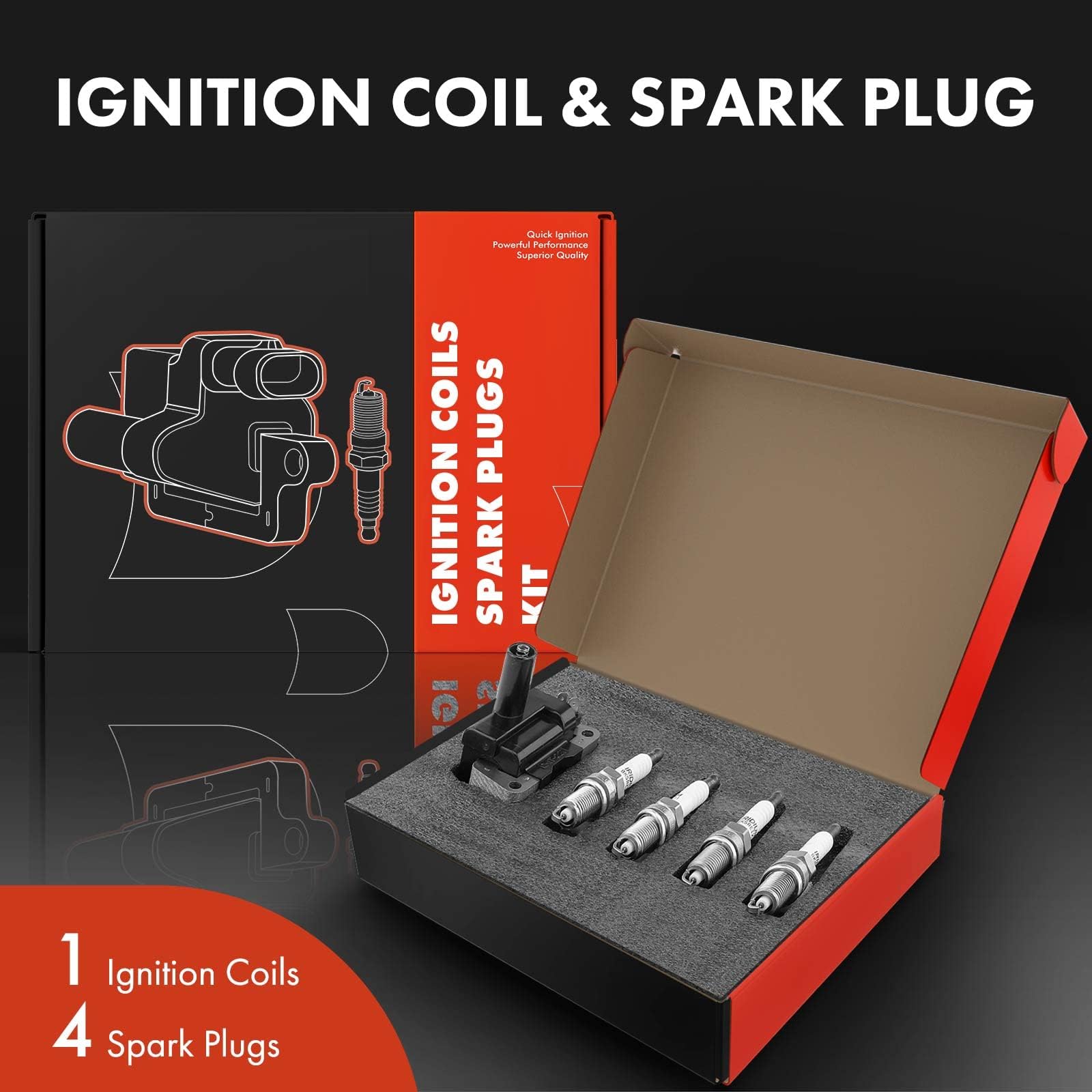 Snapklik.com : A-Premium 1x Ignition Coil Pack And 4x Iridium Spark ...