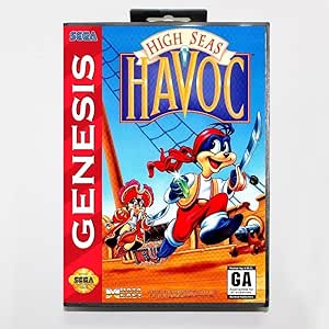 16 Bit Sega MD Game Cartridge With Retail Box High Seas Havoc Game Cart For Megadrive For ...