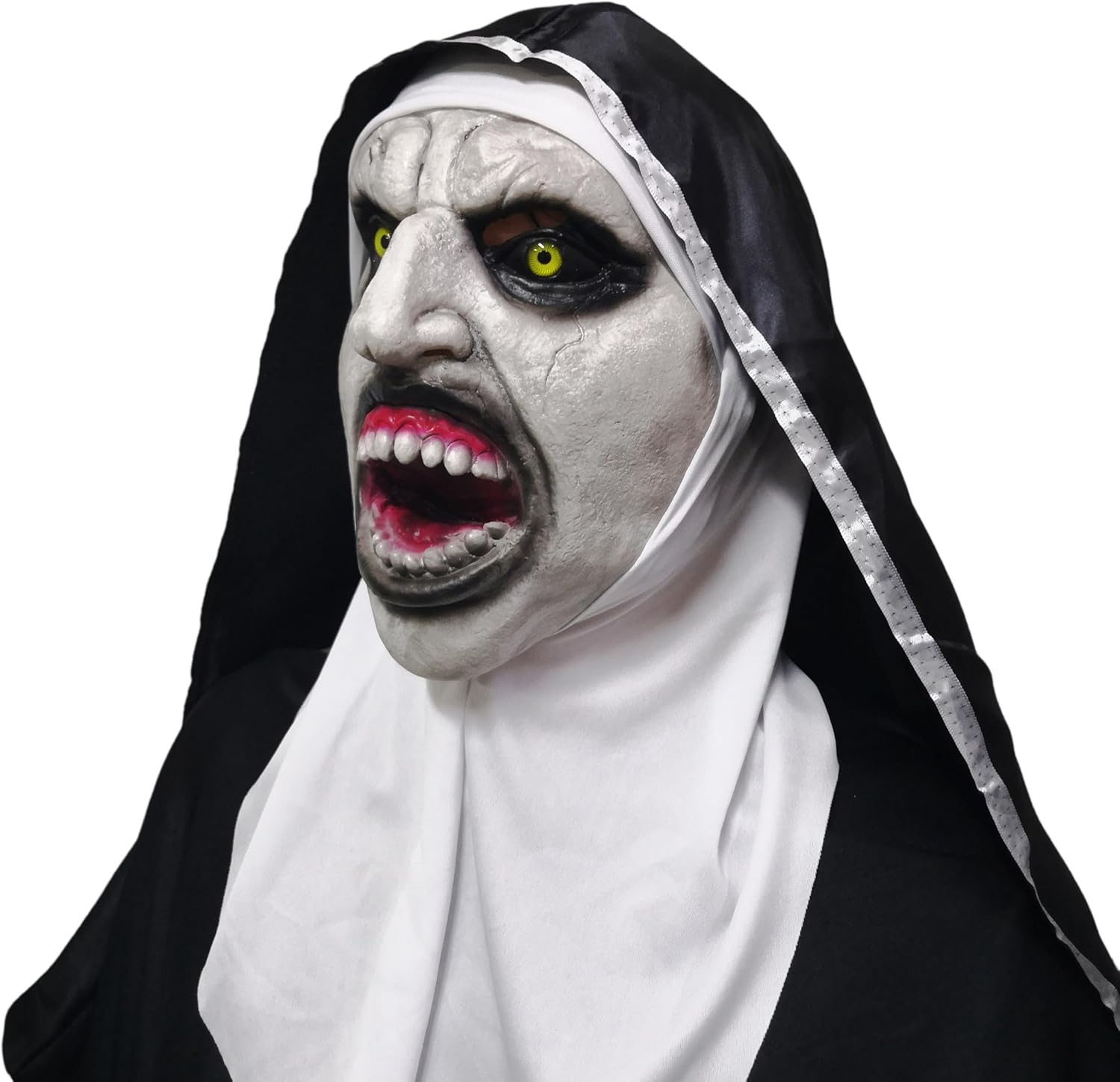 Amazon.com: x-merry toy Halloween Scary Nun Mask Conjuring Costume ...