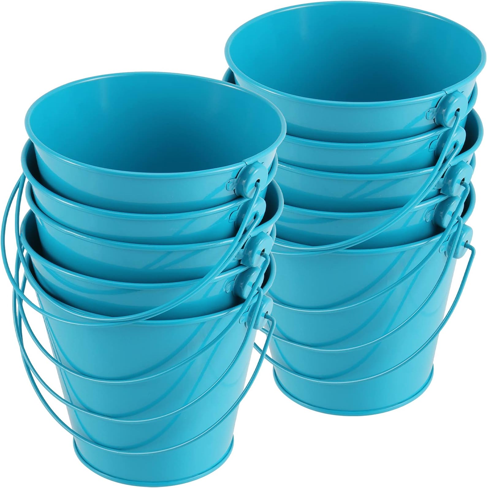 Amazon.com: HAKZEON 10 Pack 4.72 x 4 Inches Mini Metal Buckets, Metal ...