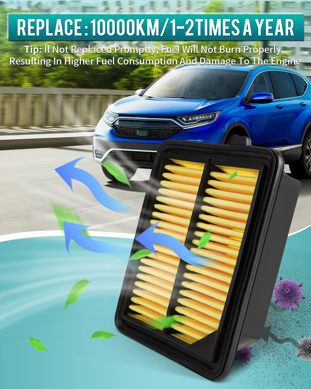 Cartist?áCA11399 Engine Air Filter Custom Fit for Honda CR-V/CRV L4 2 ...