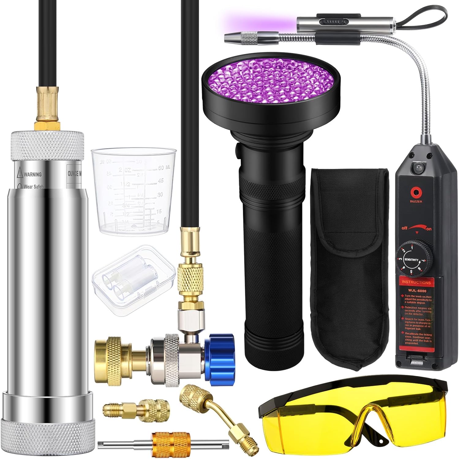 Amazon.com: Tellegloww AC Leak Detector Kit, R1234yf R134a R410a AC Oil ...