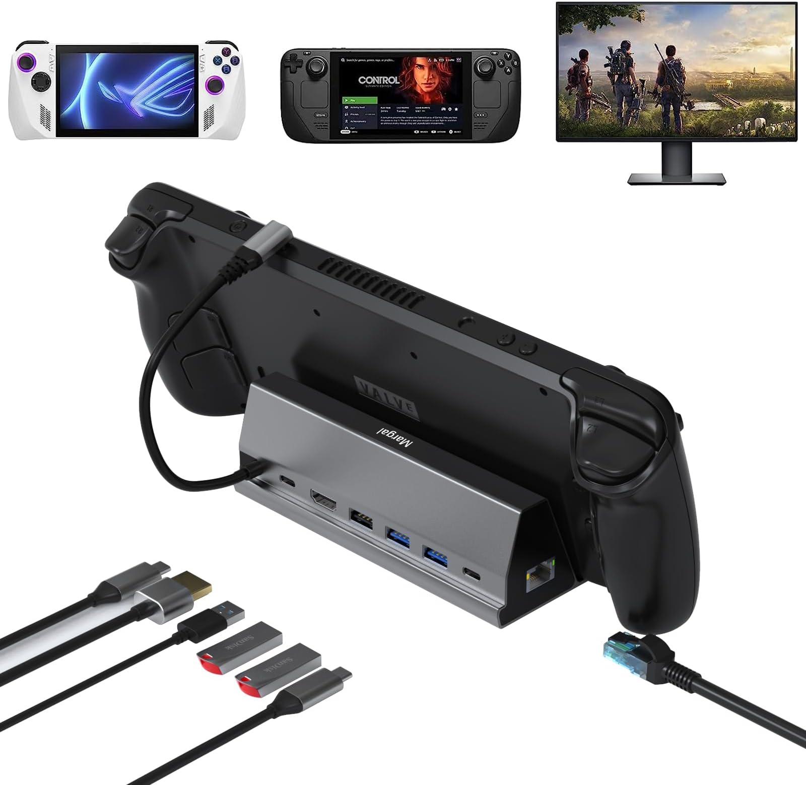 Amazon.com: Margal Steam Deck Dock,Docking Station Compatible with ...