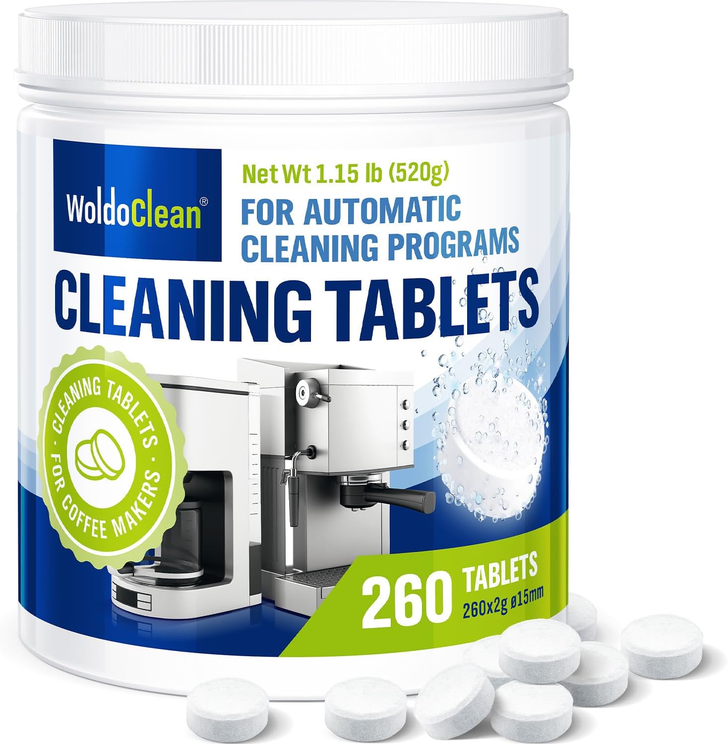 Amazon.com: WoldoClean Cleaning Tablets for Espresso & Coffee Maschine ...
