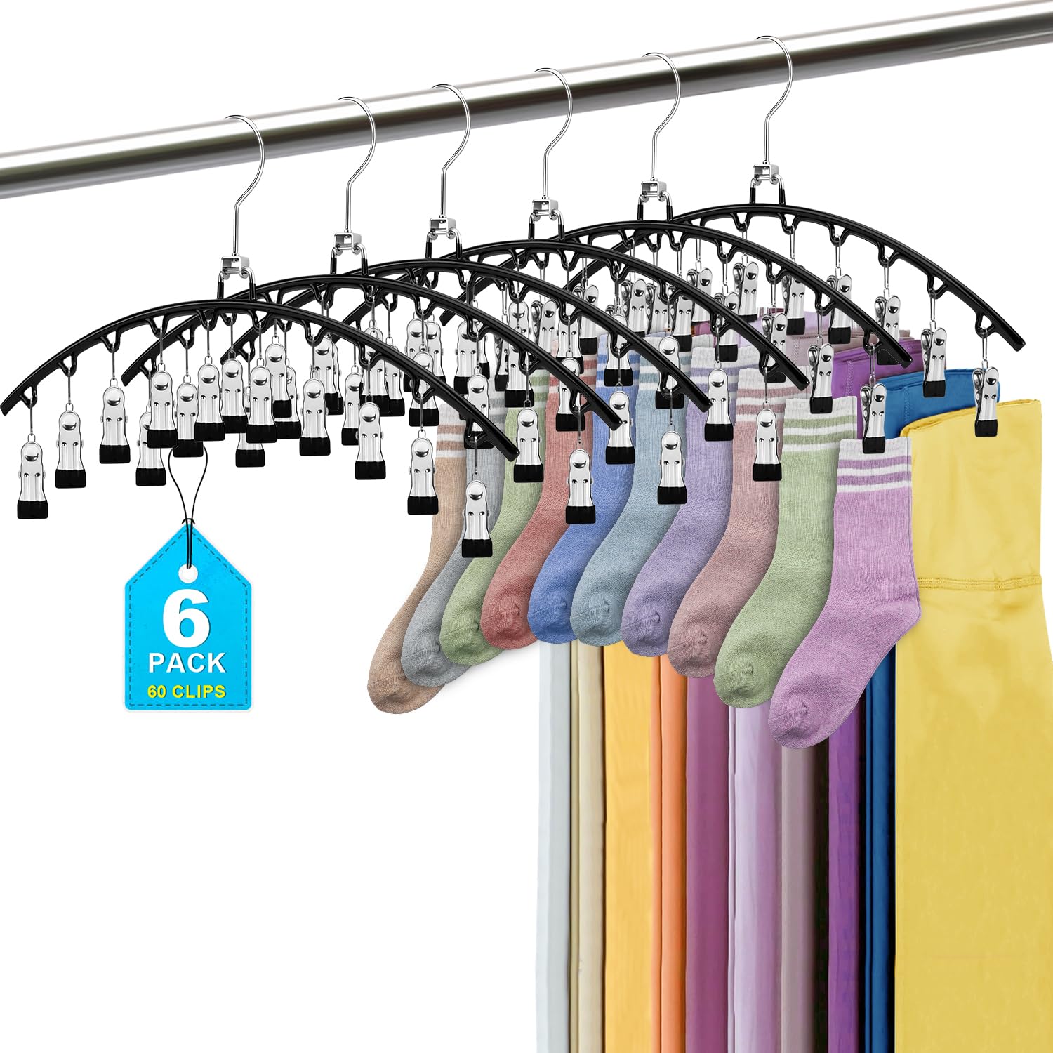 Amazon.com: POZEAN 6 Pack Legging Organizer Hangers with Clips, Holds ...