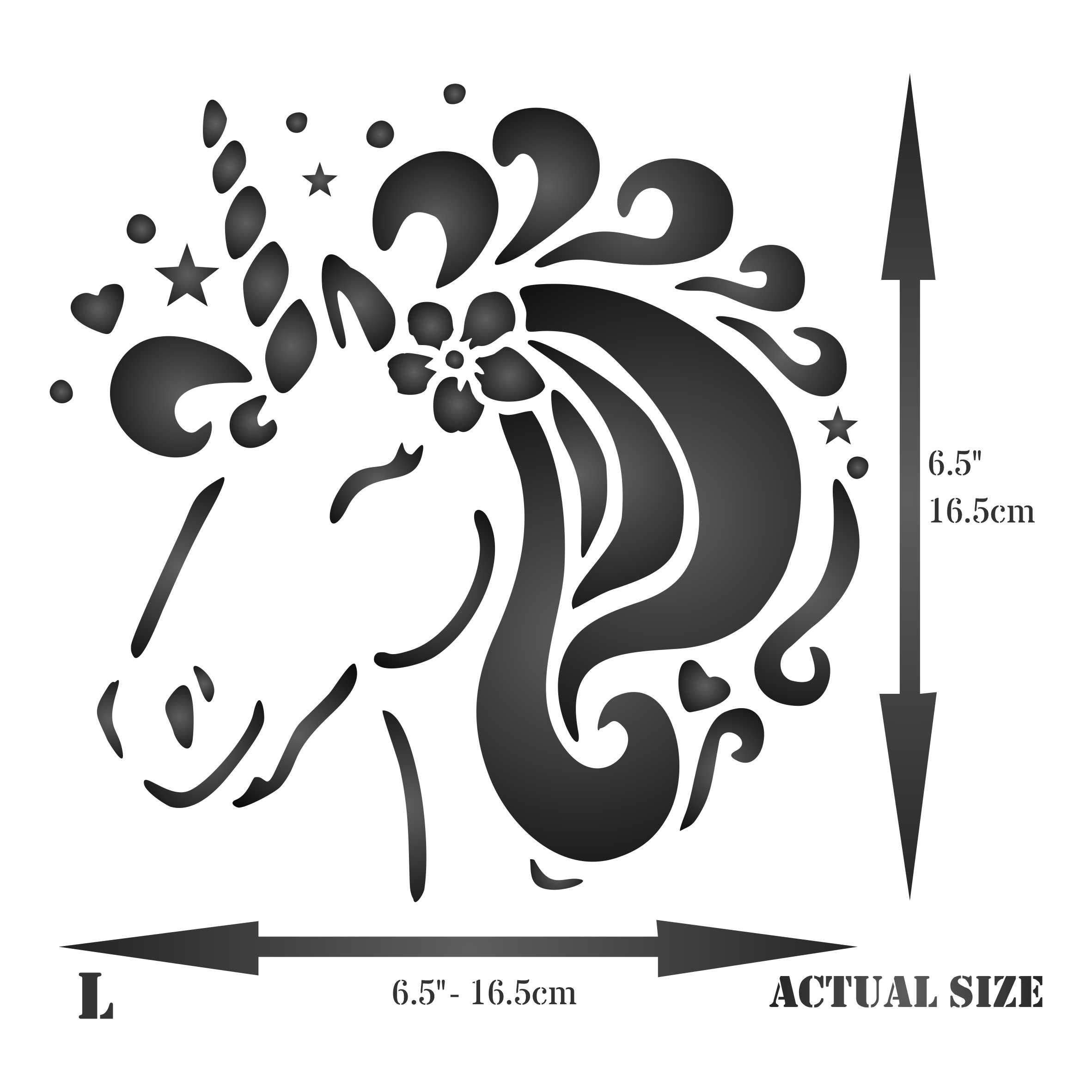 Unicorn Head Stencil