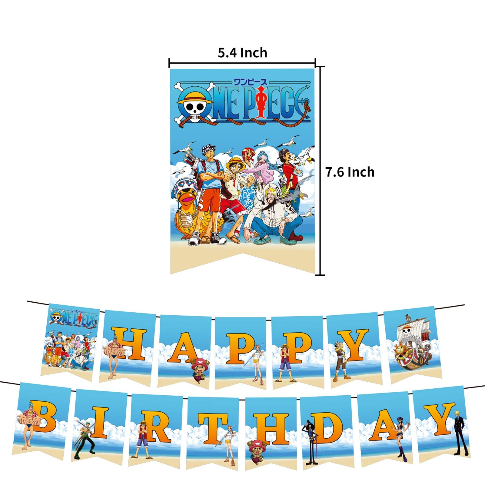 46Pcs One Piece Party Supplies,One Piece Party Happy Birthday ...