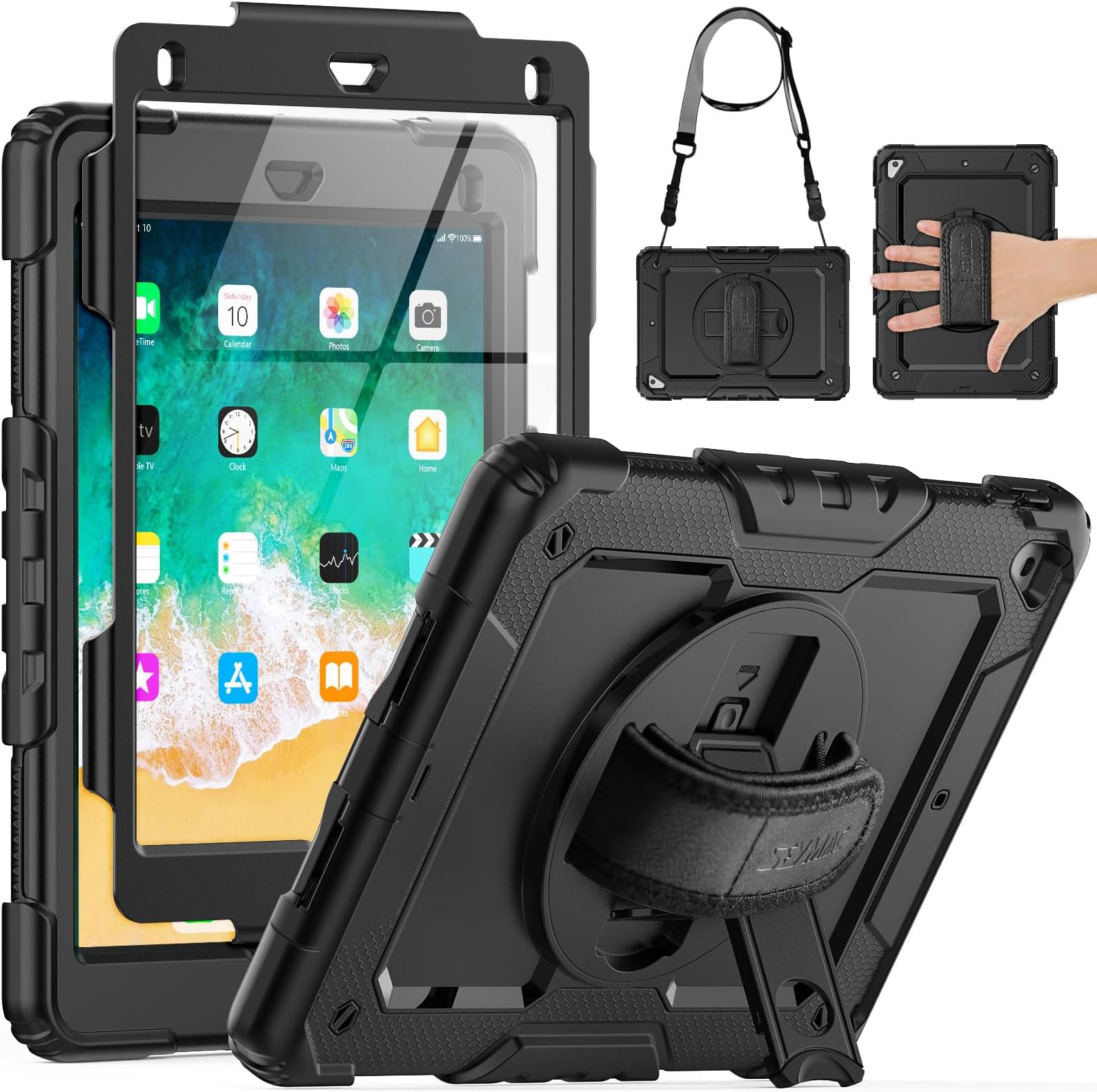 SEYMAC Étui pour iPad Air 2, iPad 5e/6e génération, iPad Pro 9,7", étui ...