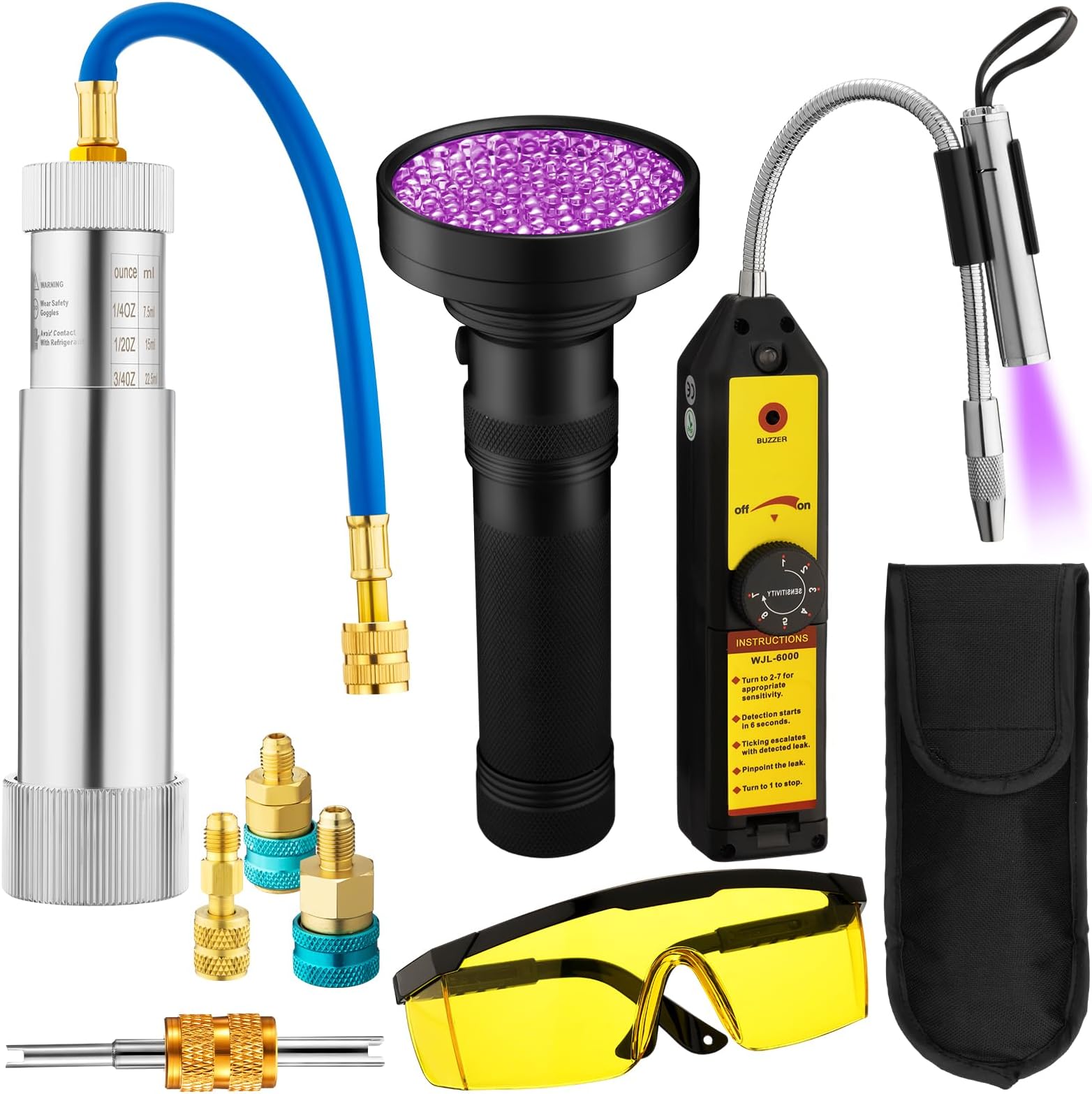 Amazon.com: Tellegloww AC Leak Detector Kit, R1234yf R134a R410a AC Oil ...