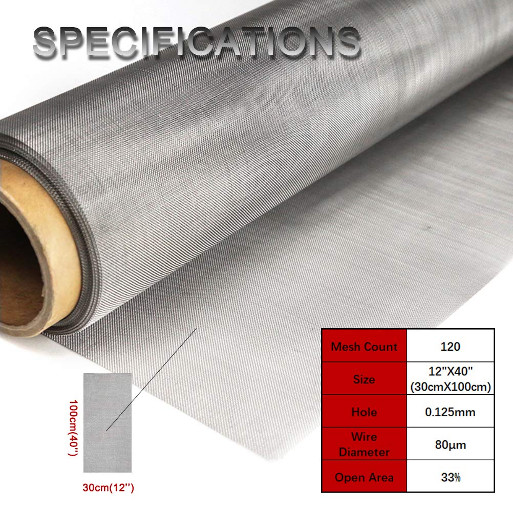 Snapklik.com : 2 Packs 304 Stainless Steel Woven Wire 120 Mesh Fine ...
