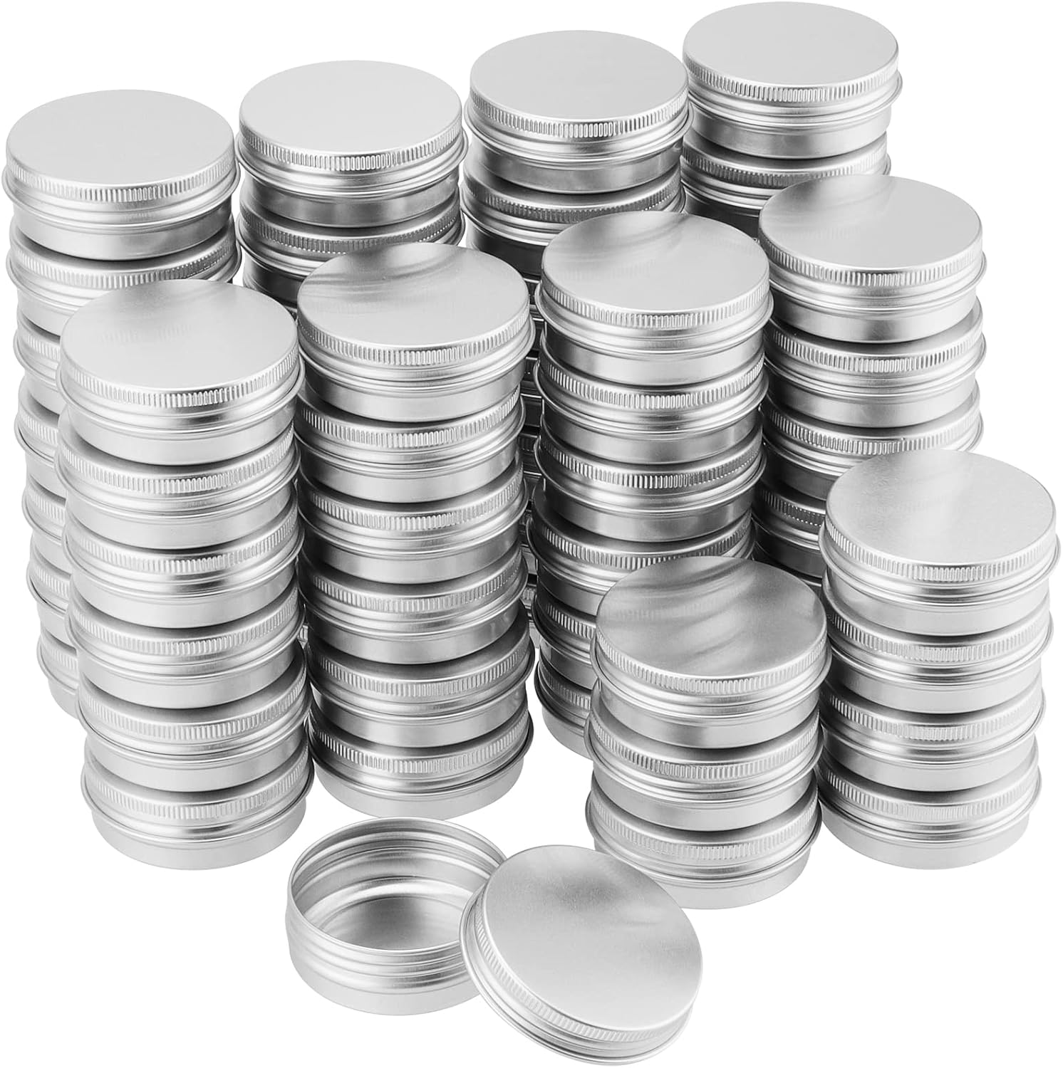 ZOENHOU 60 Pack 30ml 1oz Aluminum Tin Cans, Screw Top Round Tin Jars ...