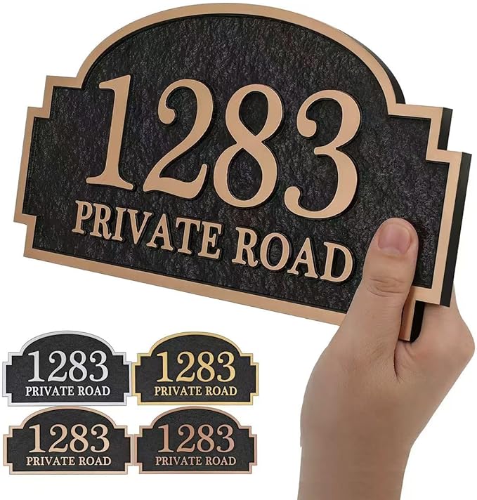 Amazon.com: Custom Address Plaque Large - Ultra Clear Address Sign ...