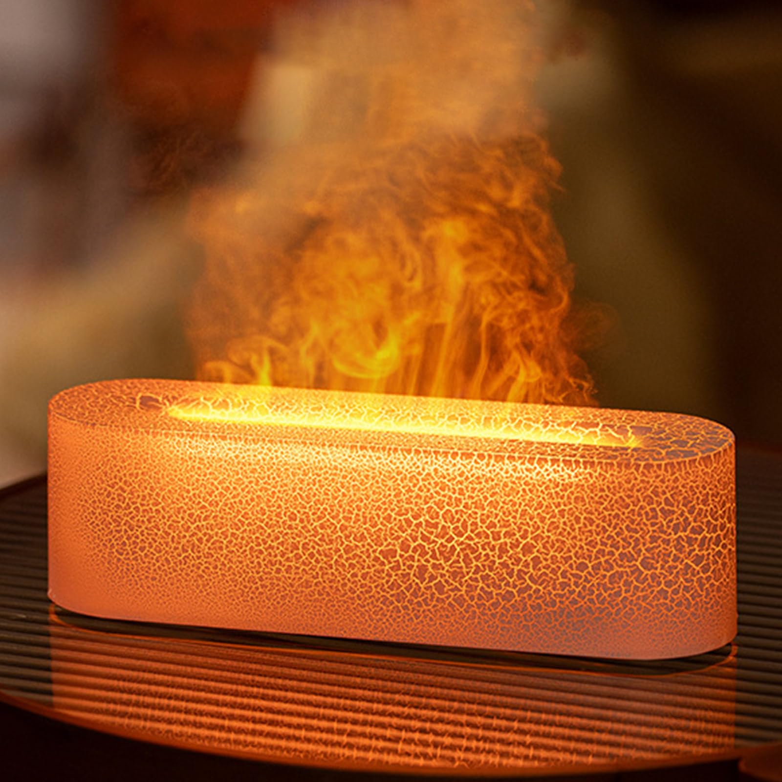 OKYUK Flame Fire Diffuser Humidifier, 7 Colors Changing Oil Diffuser ...