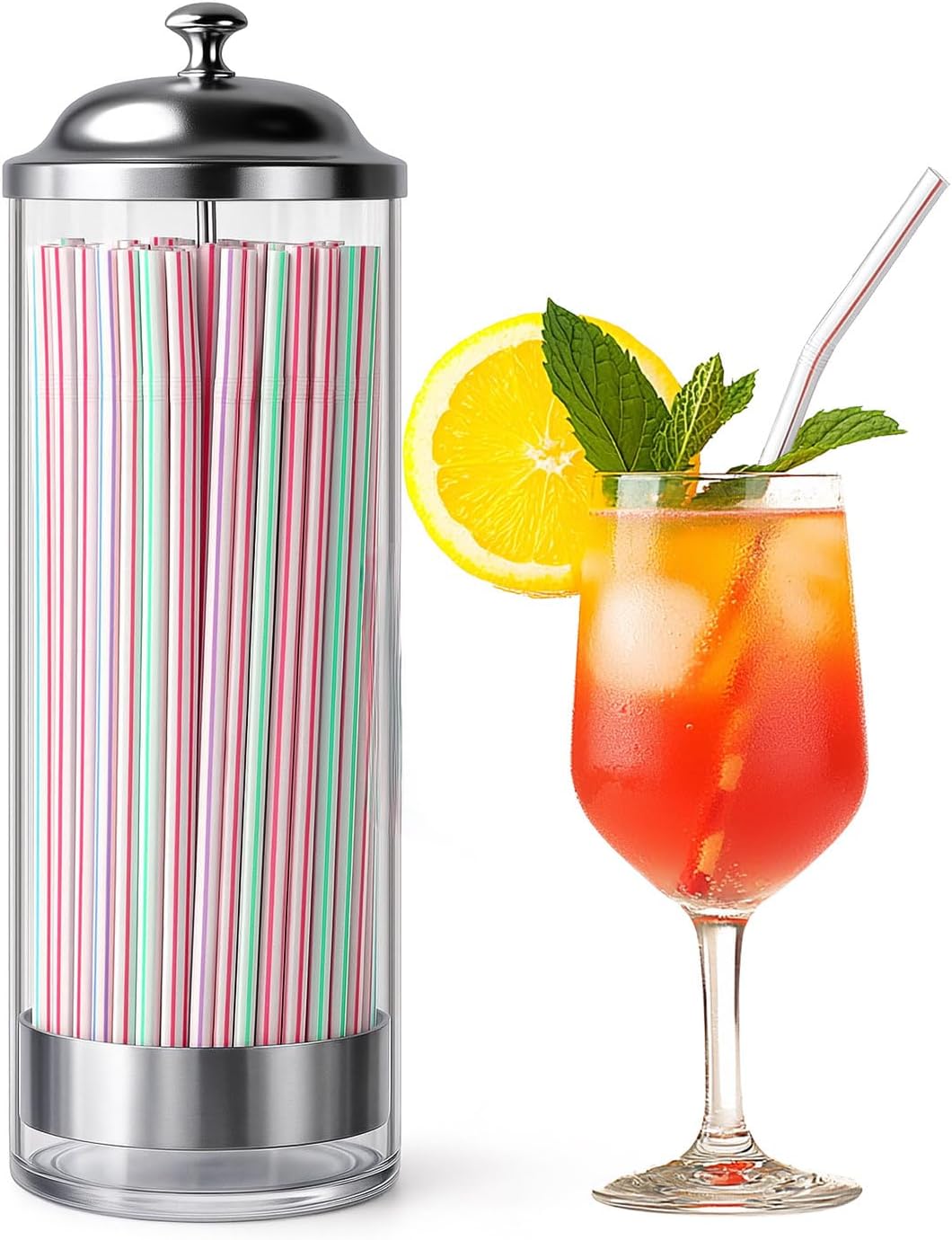 Support de paille pour comptoir avec 100 pailles, distributeur de ...