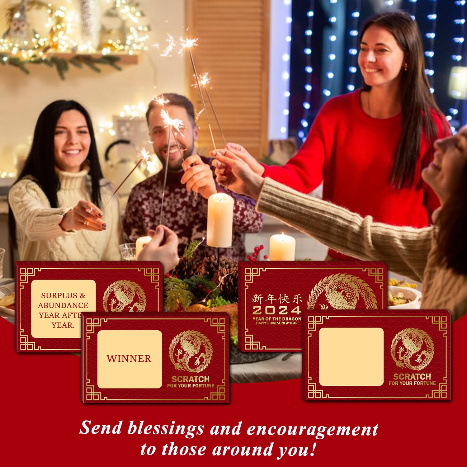 Snapklik.com : LONLONBANG New Year Scratch-Off Lucky Card 2024 Dragon ...