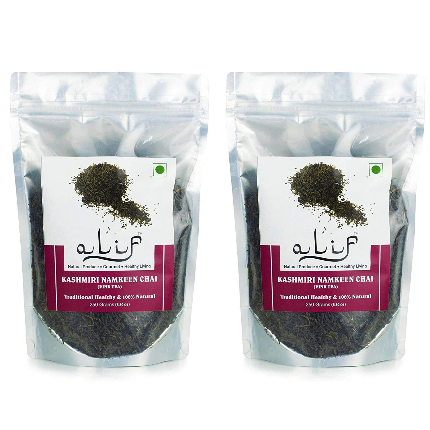 Amazon.com : Dharma Alif Premium Kashmiri Namkeen Tea 500g,(250gx2) Noon Chai, Pink Tea, Sheer ...